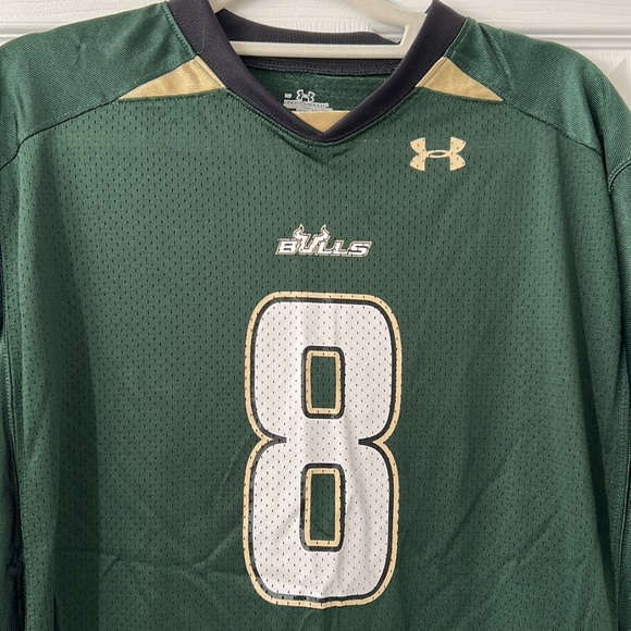 Under Armour | Shirts & Tops | Nwt Usf Bulls Green Football Jersey ...